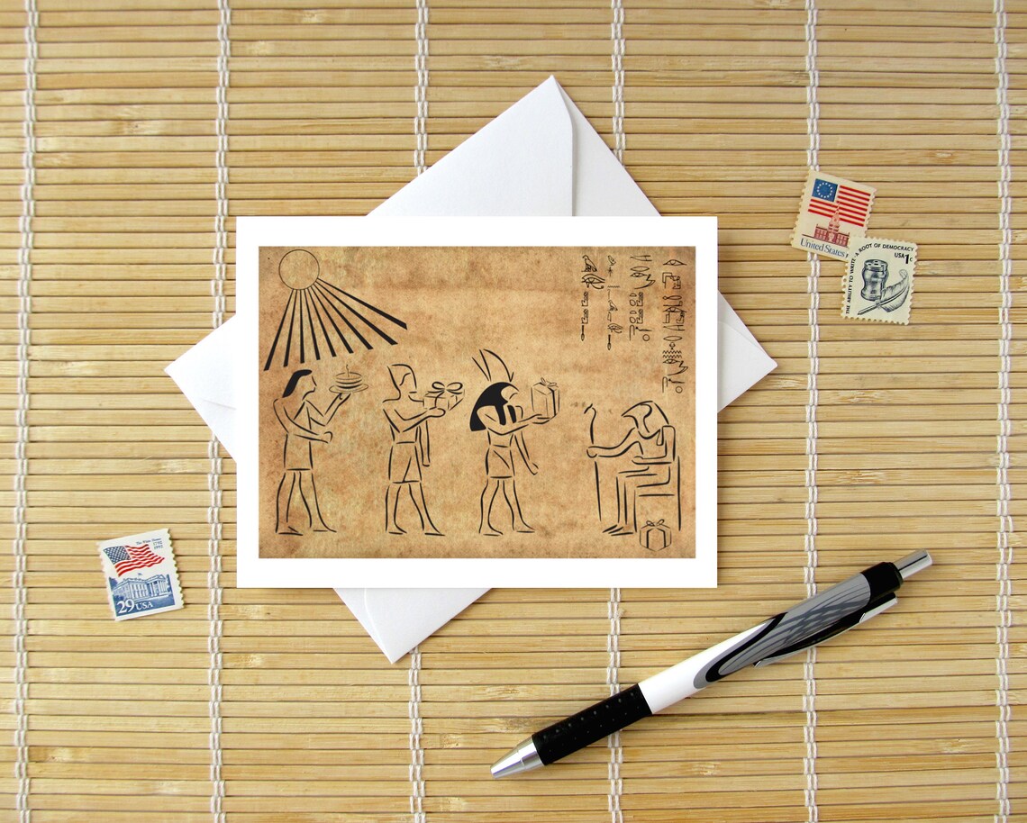 Ancient Egypt Birthday Party Card / Egyptian God Horus With - Etsy