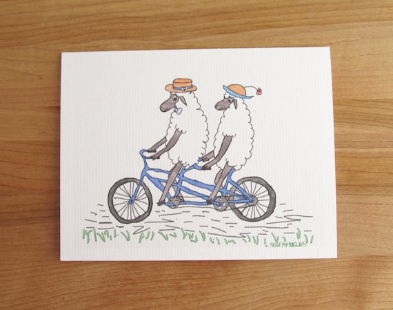 Sheep Riding A Bike