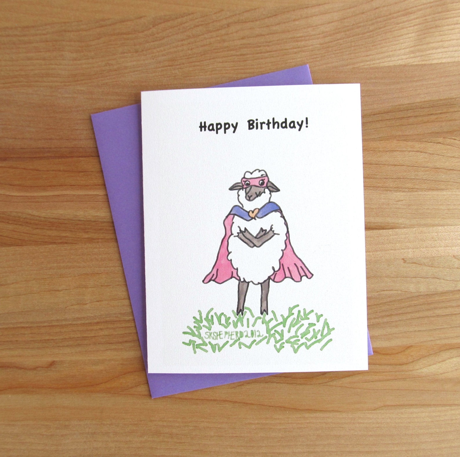 Super Lamb Birthday Card // 'happy Birthday' // White - Etsy
