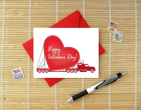 Semi-truck With A Big Valentine / Cute Truckers Happy | Etsy