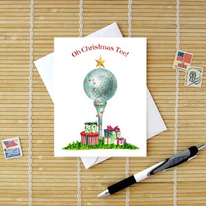 Christmas Card for Golfer / Oh Christmas TEE! / Golf Tee Decorated Like ...
