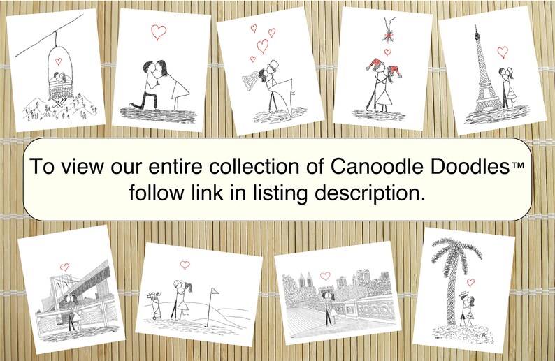 Canoodle Doodles No. 87 Beach Kiss // Romantic - Etsy