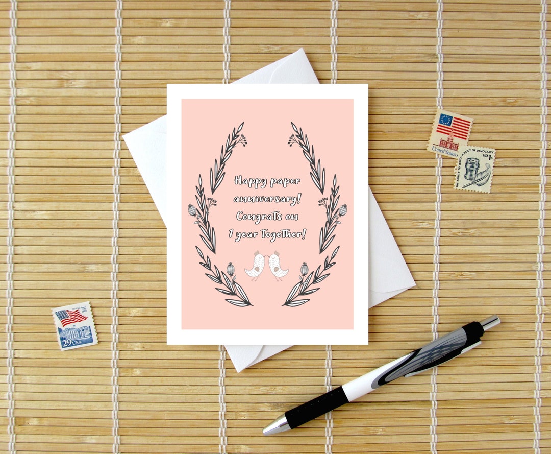 Happy Paper Anniversary! Congrats on One Year Together! / 1st ...