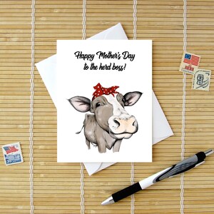 Happy Birthday to the Herd Boss / Funny Cow Lover Card Farm Animal ...