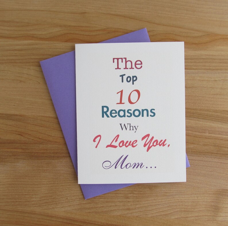 MOM CUSTOM Top 10 Reasons Why I Love You We Print YOUR | Etsy