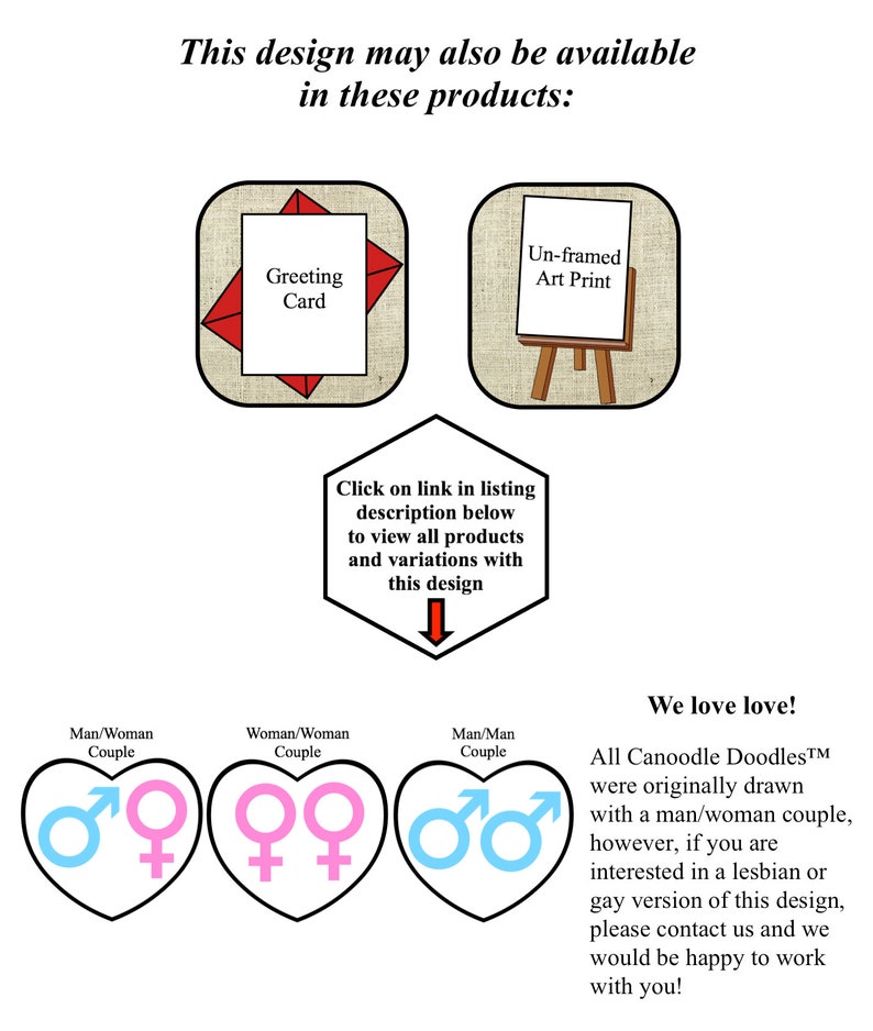 Canoodle Doodles No. 87 Beach Kiss // Romantic | Etsy