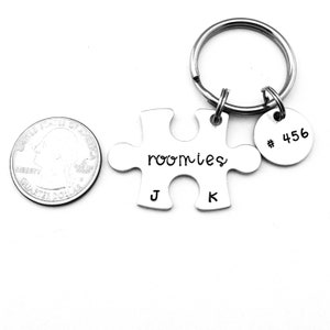 Roomies, Personalized Roommate Puzzle Piece Key Chain Set, Room Number ...