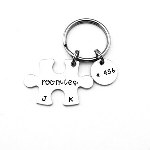 Roomies, Personalized Roommate Puzzle Piece Key Chain Set, Room Number ...