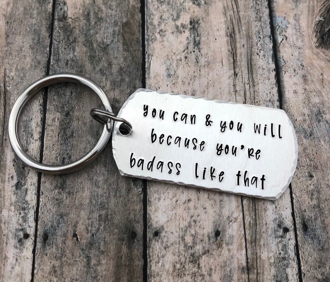 Hand Stamped Aluminum Keychain: Motivational Gift for Strong Women ...