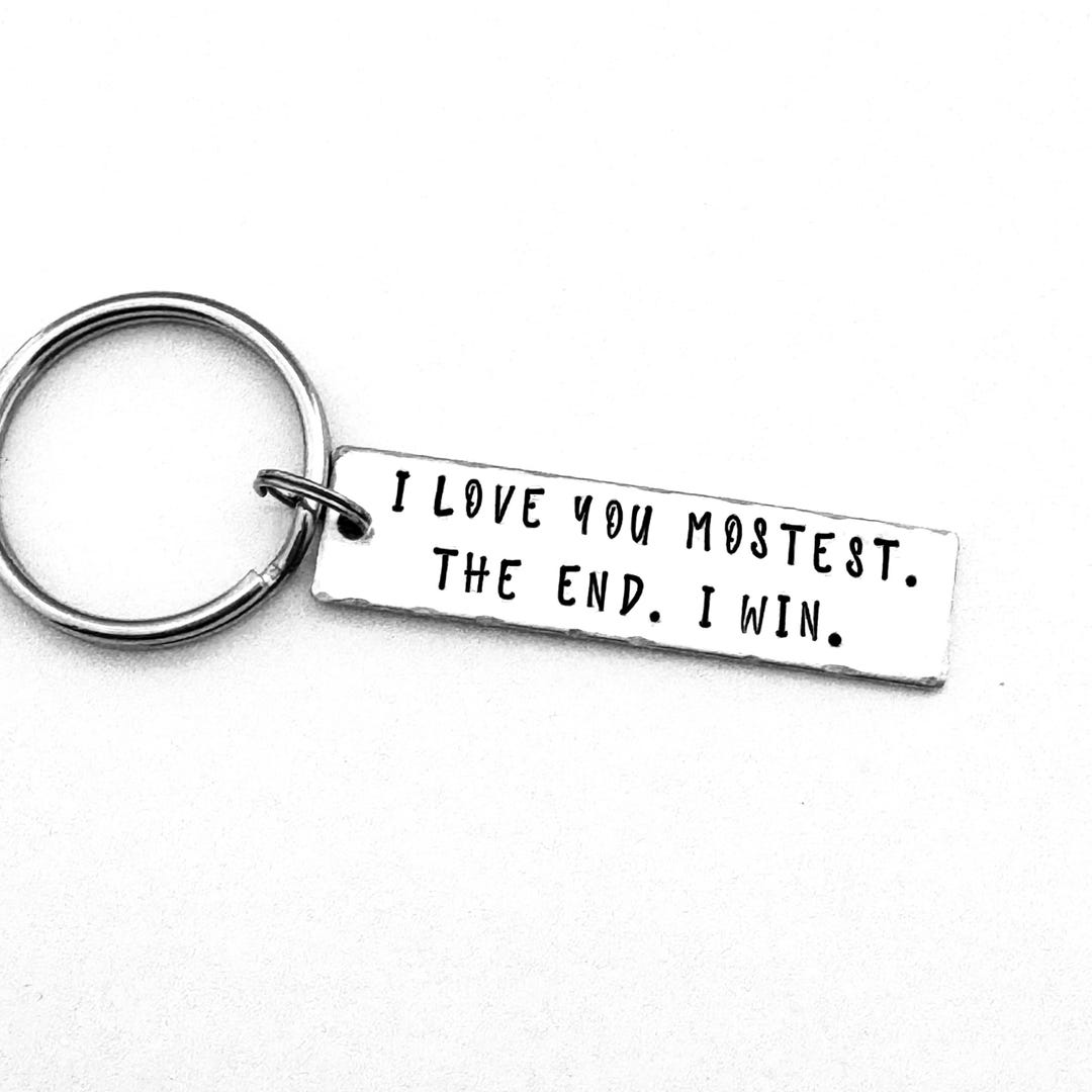 Hand Stamped Keychain: I Love You Mostest Gift - Etsy