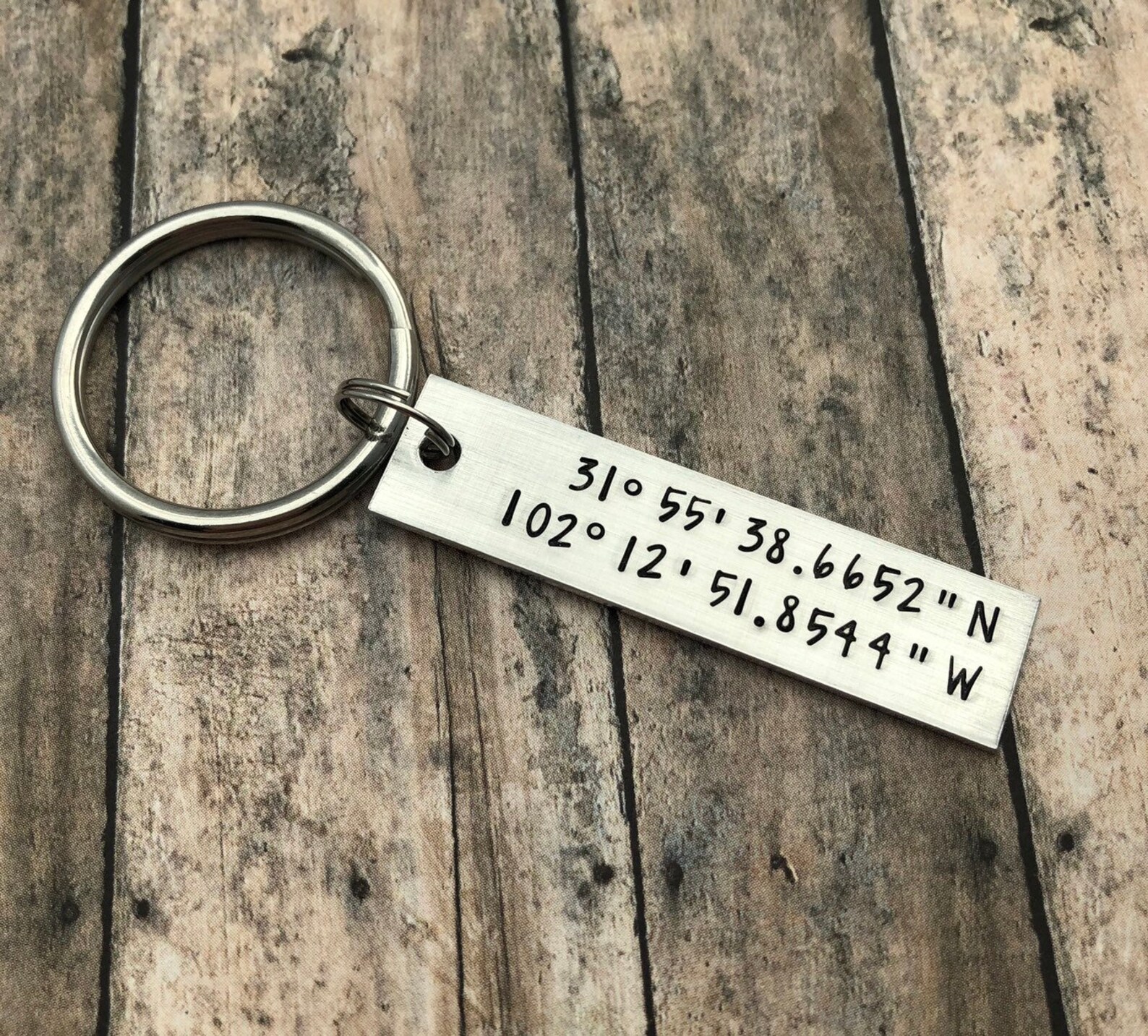 Coordinates Key Chain Custom GPS Coordinates Latitude and | Etsy