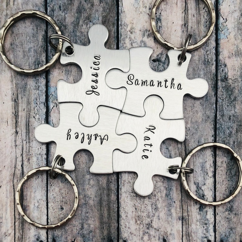 Puzzle Keychain - Etsy
