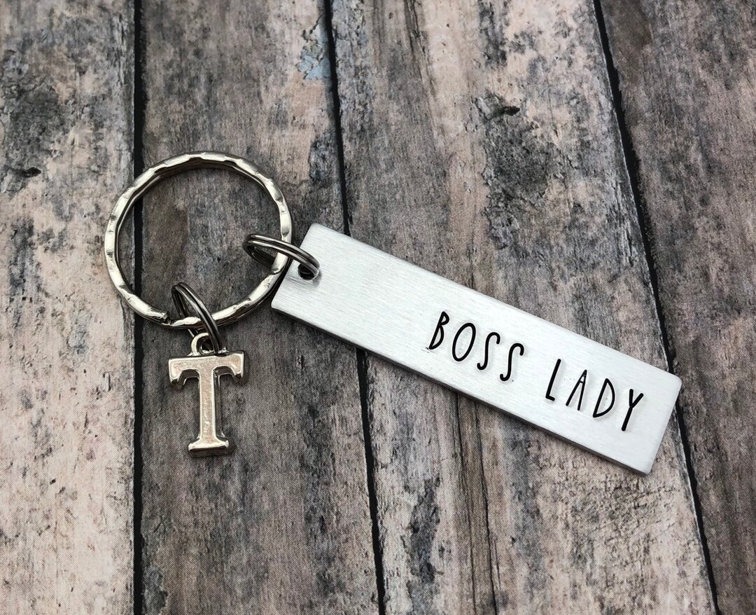 BOSS LADY Strong Women Personalized Initial Keychain - Etsy