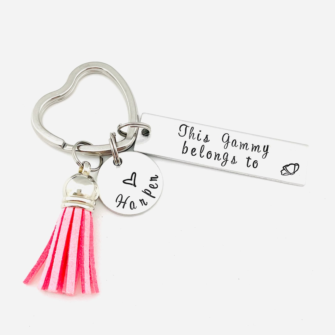 This Gammy Belongs To, Personalized Custom Hand Stamped Keychain, Gammy ...