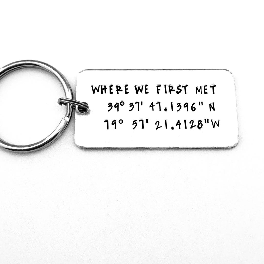 Where We First Met, Custom Coordinates Keychain, Where We Met Gift - Etsy