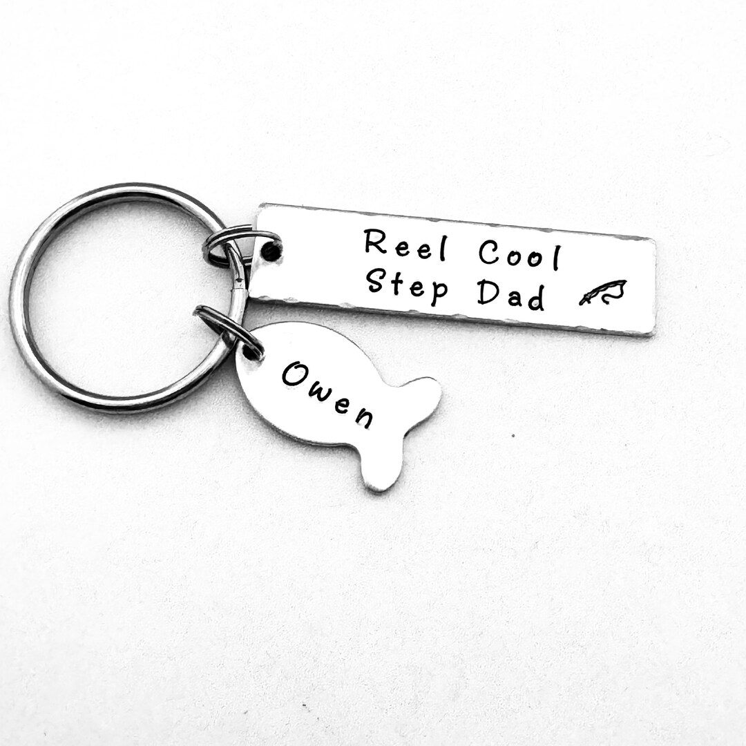 Reel Cool Step Dad, Fishing Key Chain, Father's Day Gift, Fishing Step ...