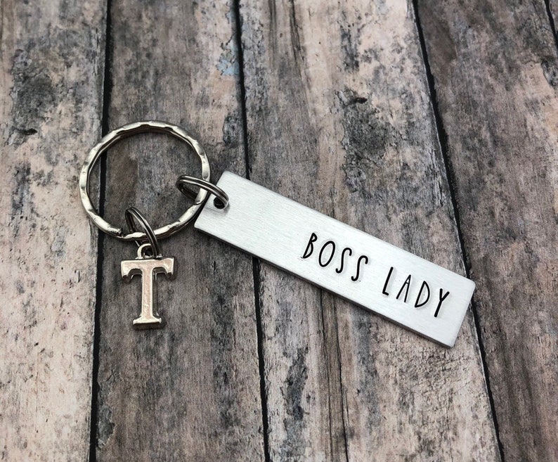 BOSS LADY Strong Women Personalized Initial Keychain | Etsy
