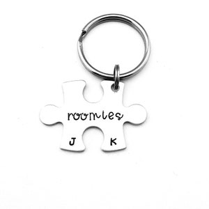 Roomies, Personalized Roommate Puzzle Piece Key Chain Set, Room Mate ...