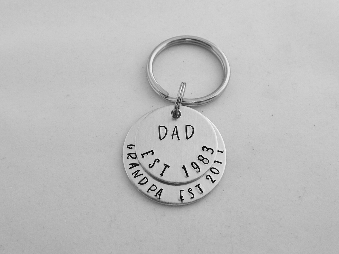 New Grandpa Gift Personalized Custom Grandfather Keychain - Etsy