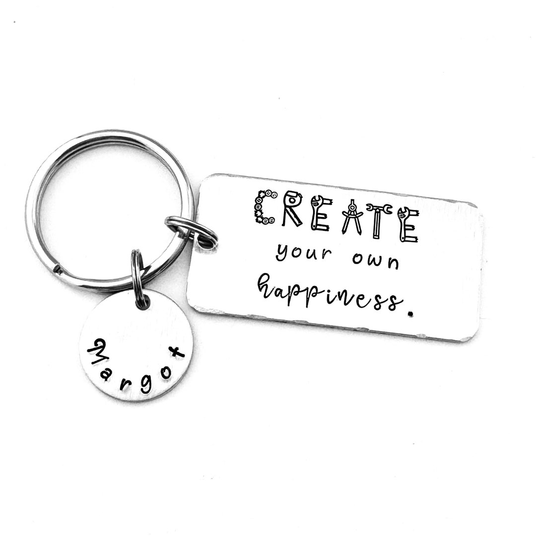 Create Your Own Happiness., Personalized Hand Stamped Inspirational ...