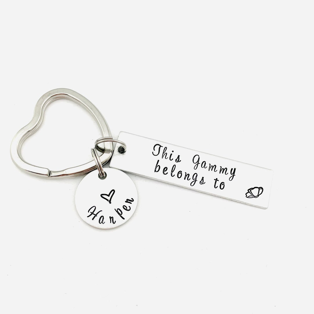 This Gammy Belongs To, Personalized Custom Hand Stamped Keychain, Gammy ...