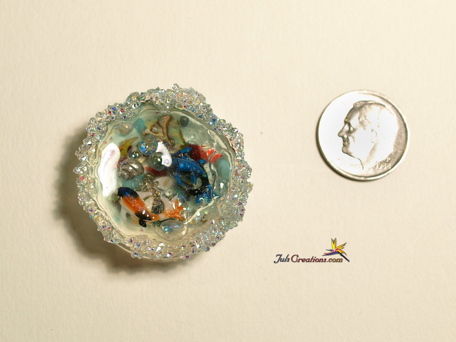 Teeny Tiny Fish Art Resin Fish Pond Display Clear Top View | Etsy