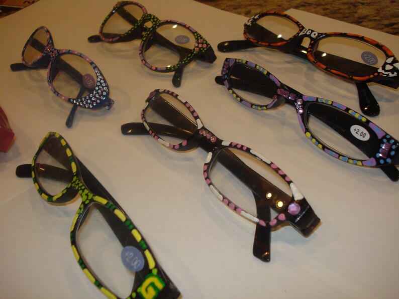 Hand Painted Readers - Etsy