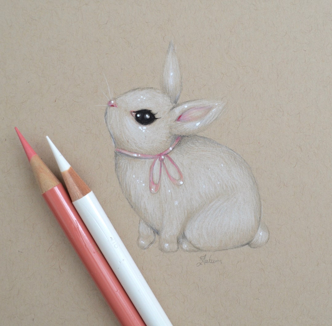 Bunny Nursery Print Adorable Bunny Illustration 'marshmallow' - MINI ...