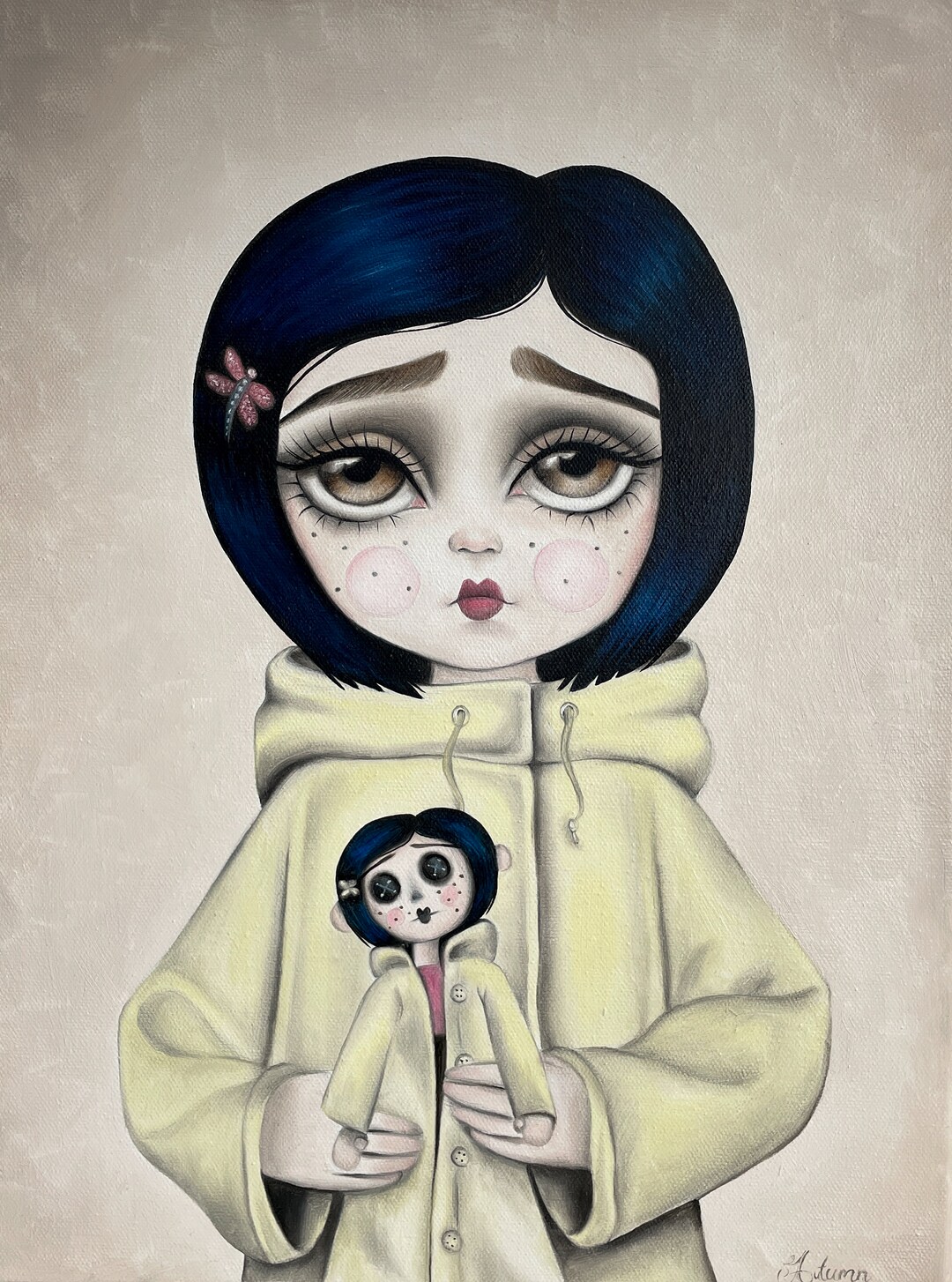 Halloween Art Print Creepy Doll 'button Eyes' Halloween Wall Decor, Pop ...