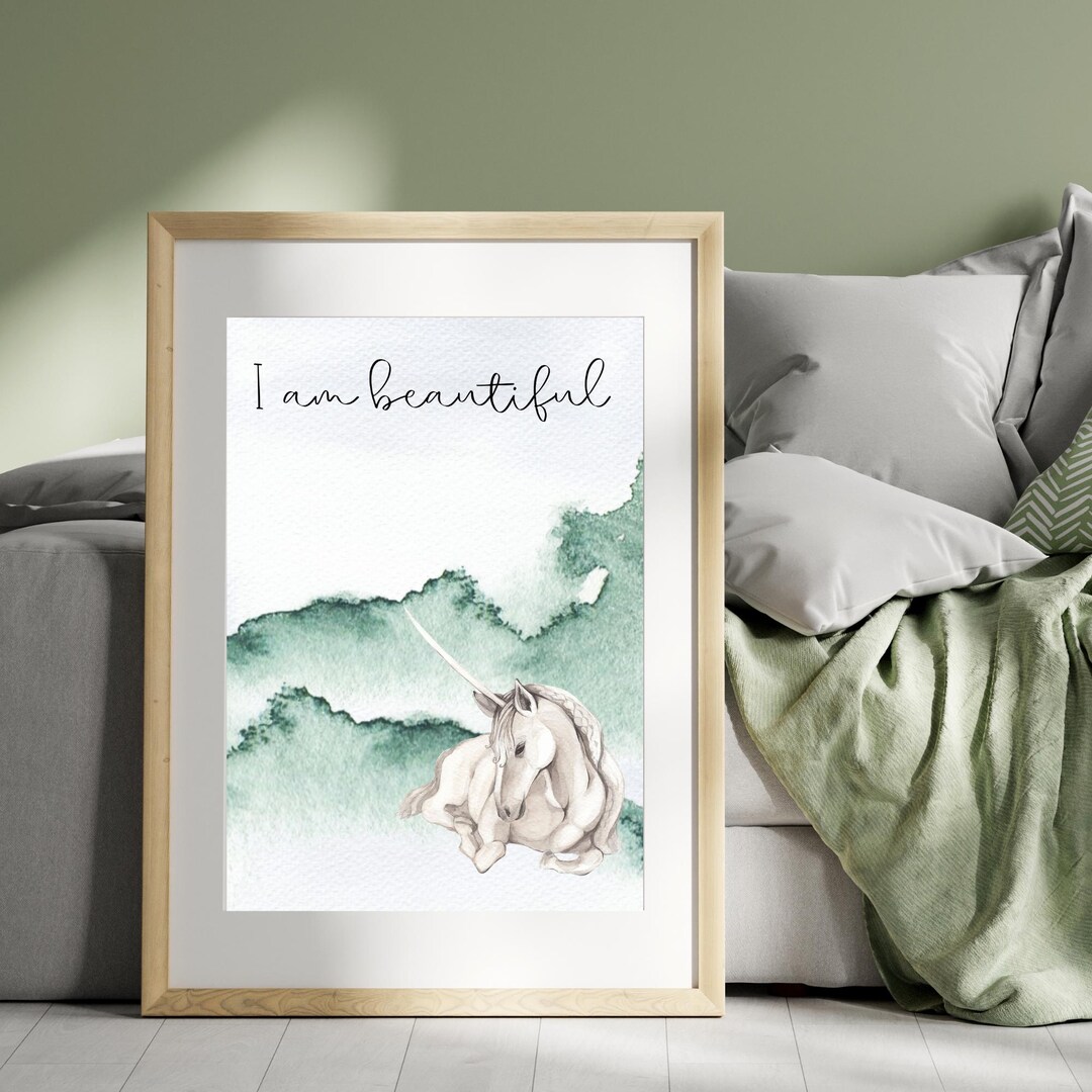 I Am Beautiful Affirmation Poster, Affirmation Print, Motivational Wall ...