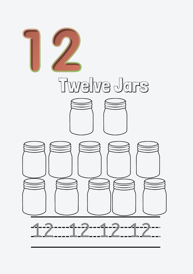 Numbers 1-20 Tracing Worksheets, Preschool Coloring Pages, Kids ...