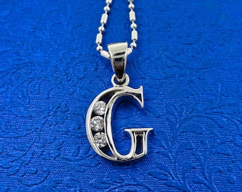 G Necklace, Letter Necklace, Silver Necklace, G Jewellery, Letter G ...