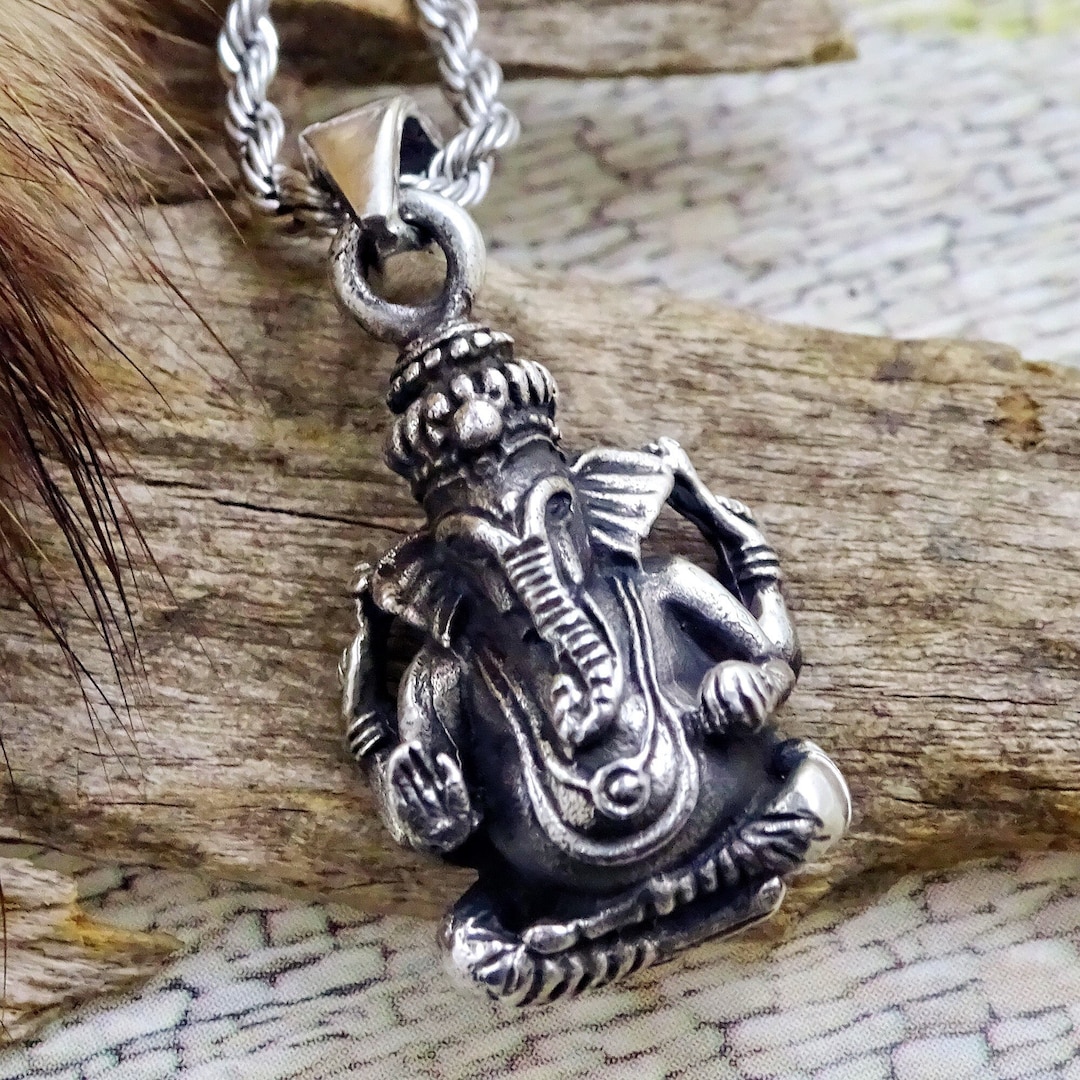 Sterling Silver Ganesh Pendant Lord of Success Jewelry Gift - Etsy