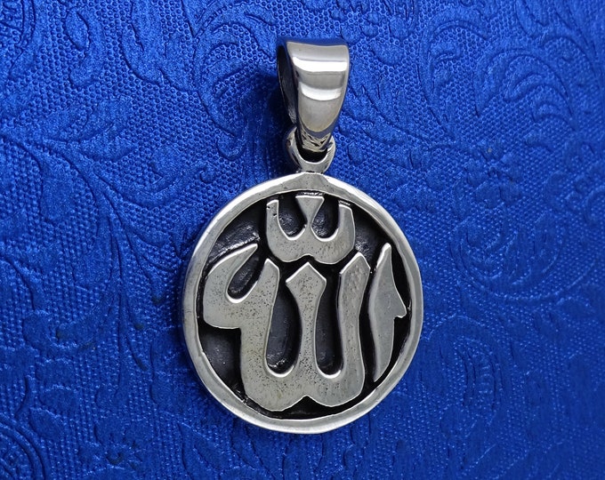 Allah Pendant Sterling Silver Muslim - Etsy