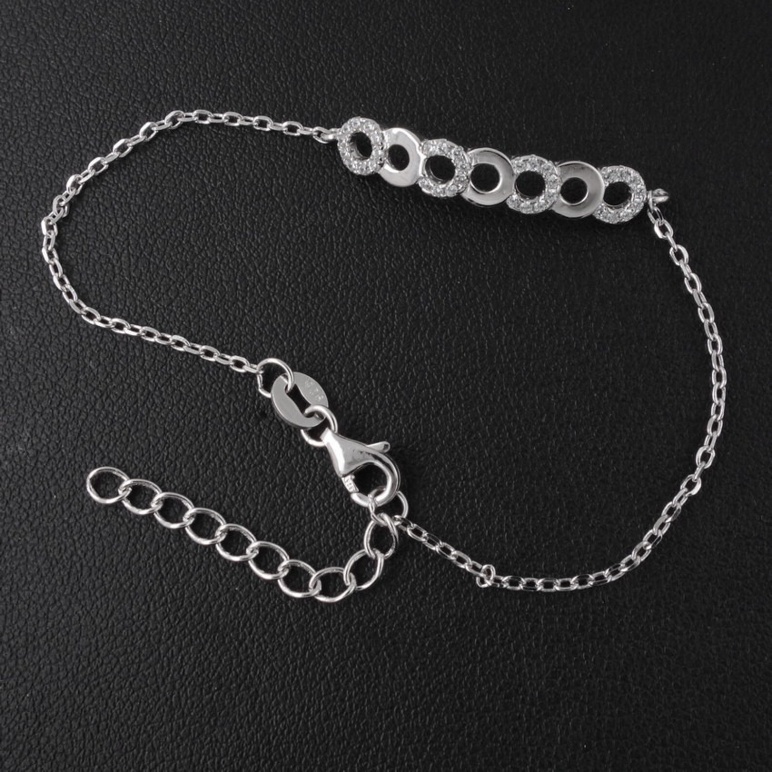 Infinity Bracelet Anklet 925 Silver Sparkling CZ 24K Platinum - Etsy