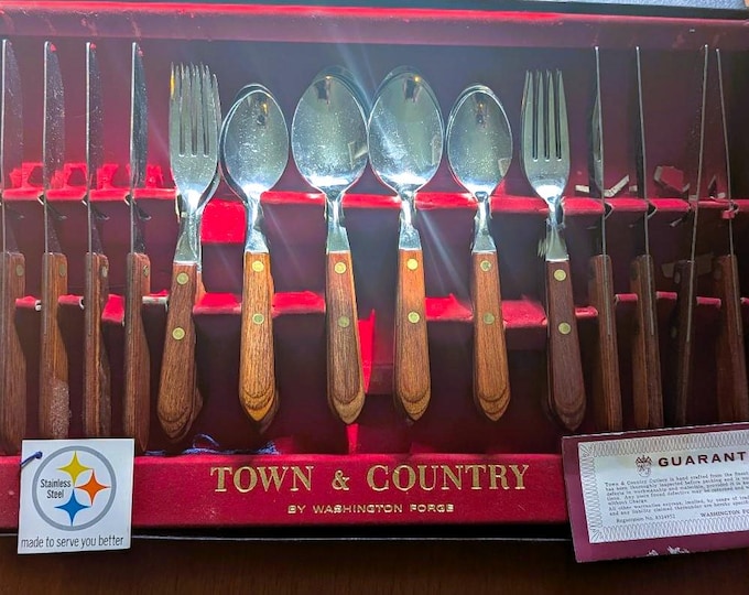 Vintage Silverware Set Retro 1970s Mid Century Modern 16 Pieces Silver ...