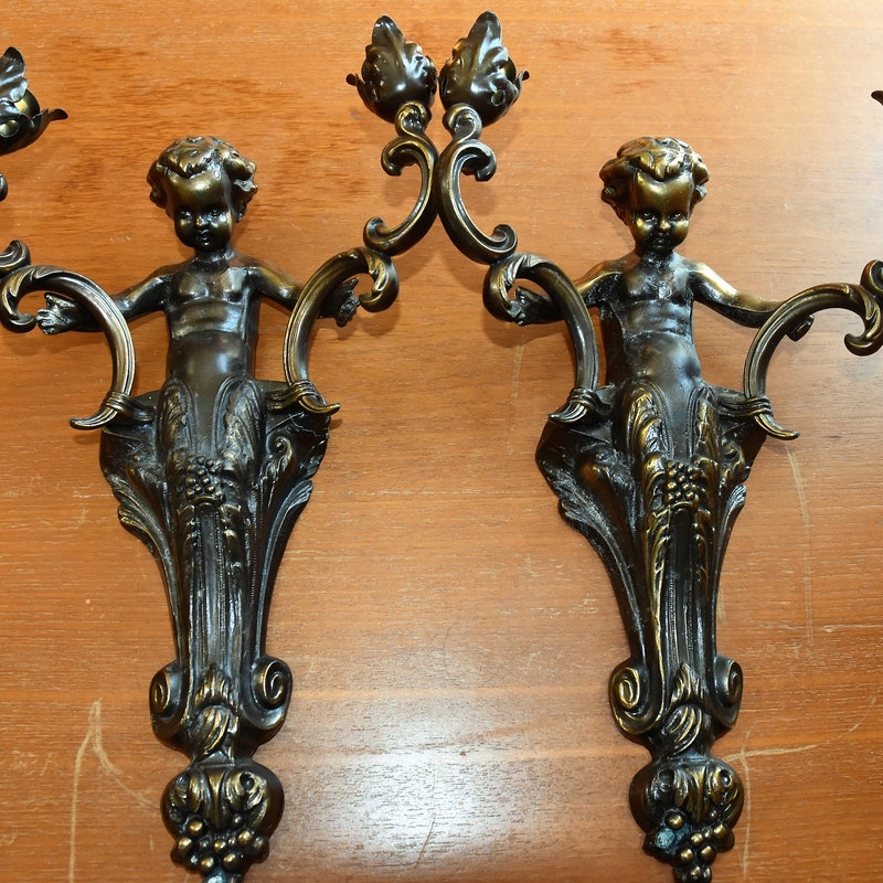 Antique Cherub Sconce - Etsy