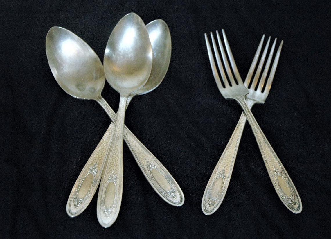 Vintage Monroe Silver Plate Flatware in the Vassar Pattern...forks ...