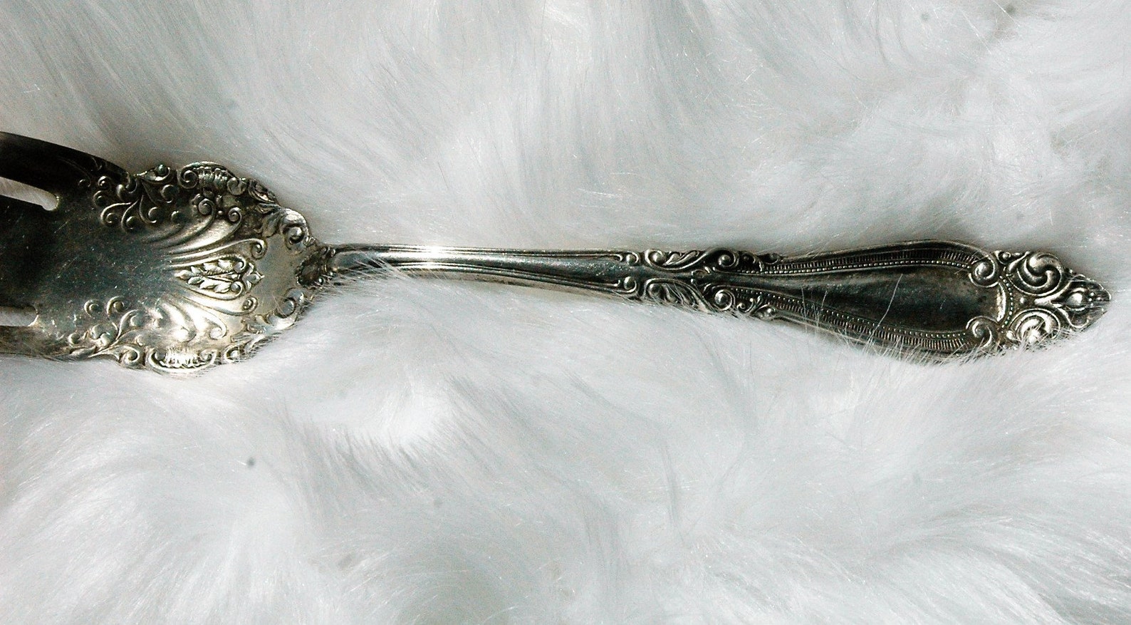 Beautiful Antique Rogers AA Silver Plate Meat Fork...1898 Bleinham ...