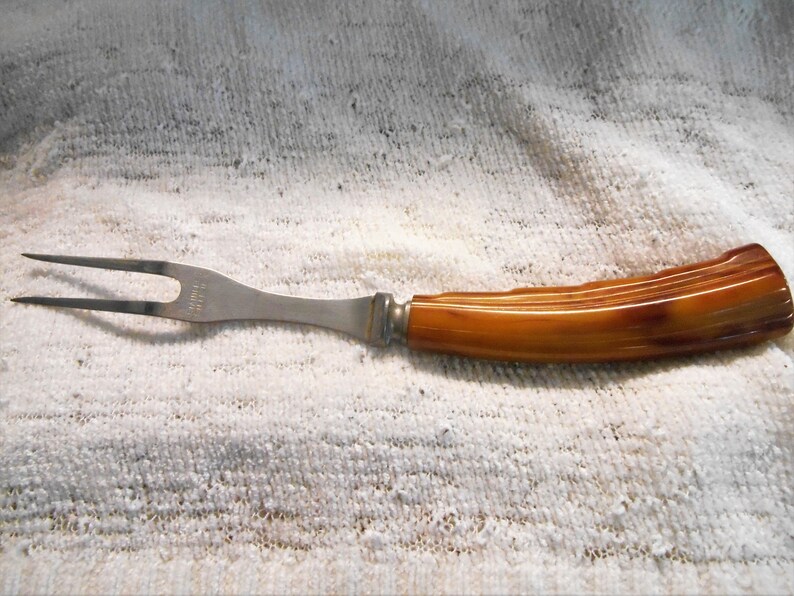 Vintage Bakelite Butterscotch Carving Fork...meat Fork...1940's - Etsy