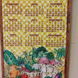 Calendar...vintage Lot of Felt Material Calendars With Sequence...birds ...