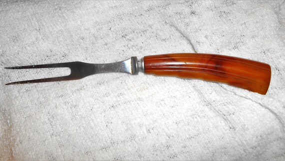 Vintage Bakelite Butterscotch Carving Fork...meat | Etsy