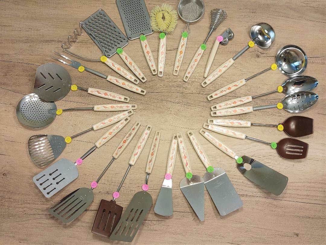 Vintage Ekco Stainless Steel Kitchen Utensils...25 Piece Lot...cooking ...