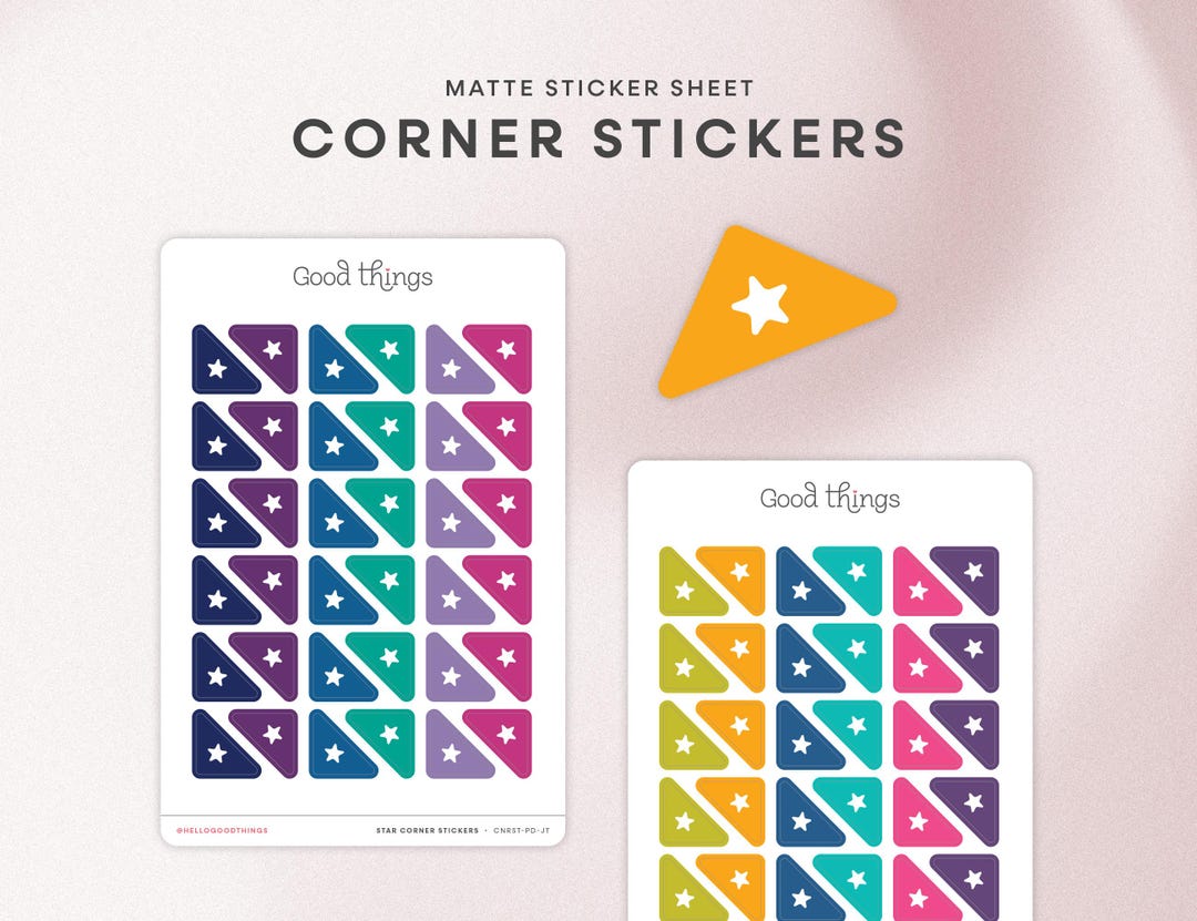 Corner Star Calendar Stickers | Colorful Planner Sticker Sheet for ...