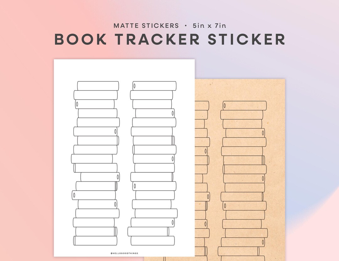 Book Tracker Sticker | Reading Log Sticker | 5x7 Large Sticker, Reading ...