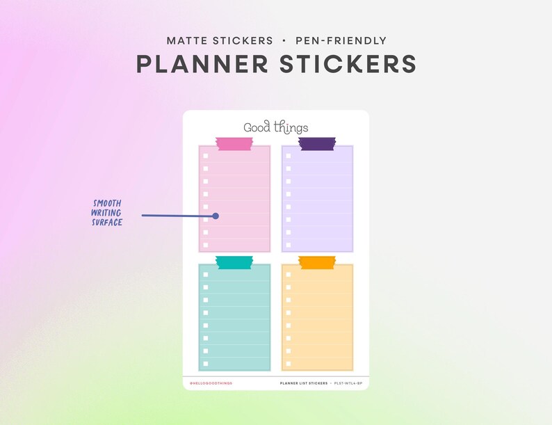 To Do List Stickers | Pastel Checklist Sticker for Planners, Journals ...