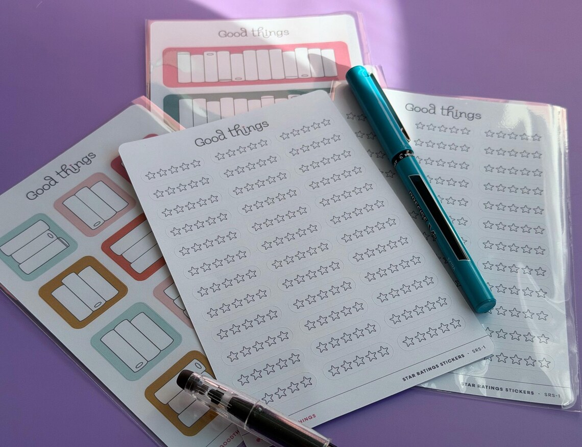 Star Ratings Stickers | 5-star Review Trackers for Journals, Books, and ...
