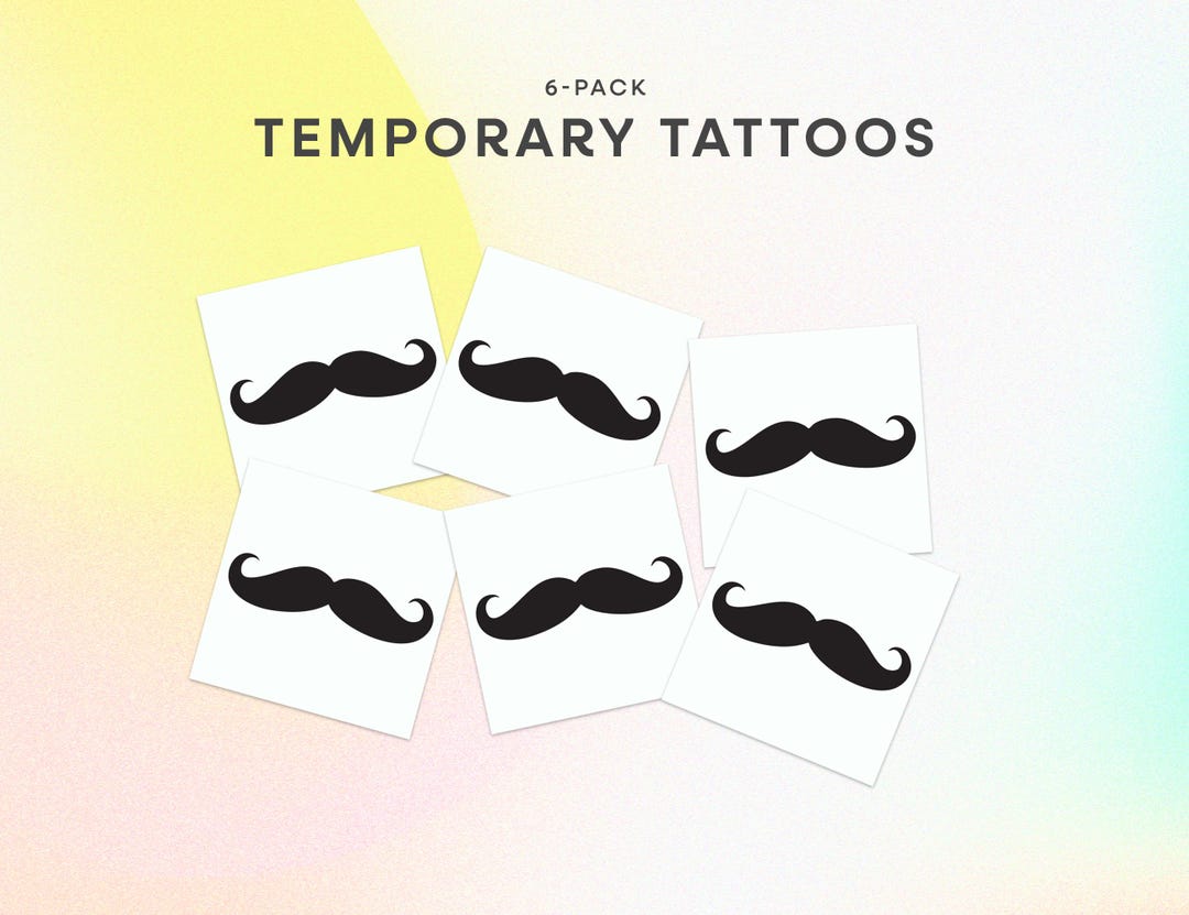 Mustache Temporary Tattoo Set – Funny Finger Mustache Tattoos, 6-pack ...