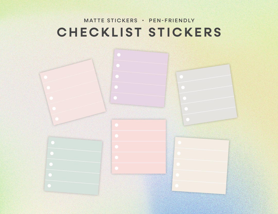 To Do List Stickers | Pastel Checklist Sticker for Planners, Journals ...