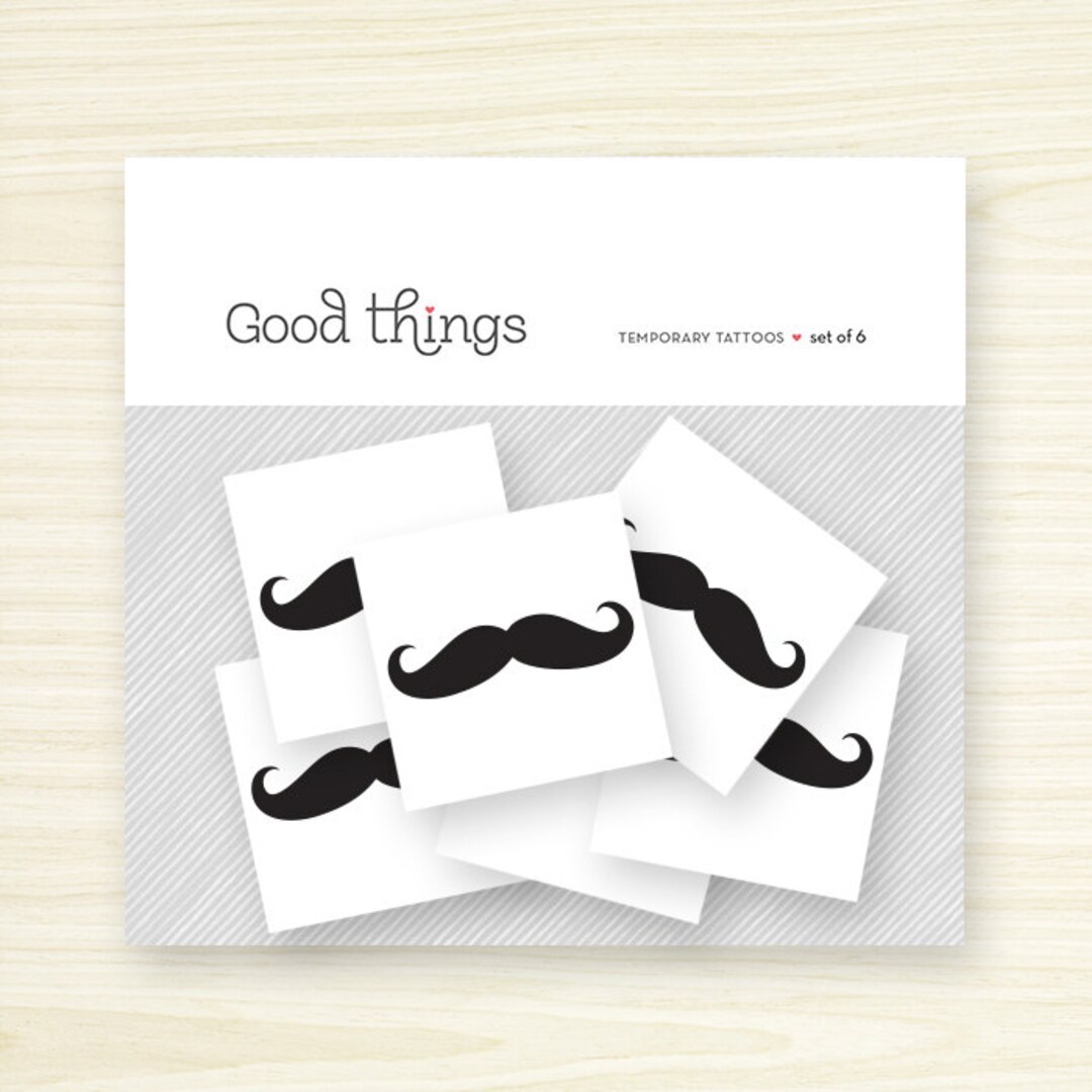 Temporary Tattoo - Finger Mustache / Fingerstache (6-pack) - Etsy